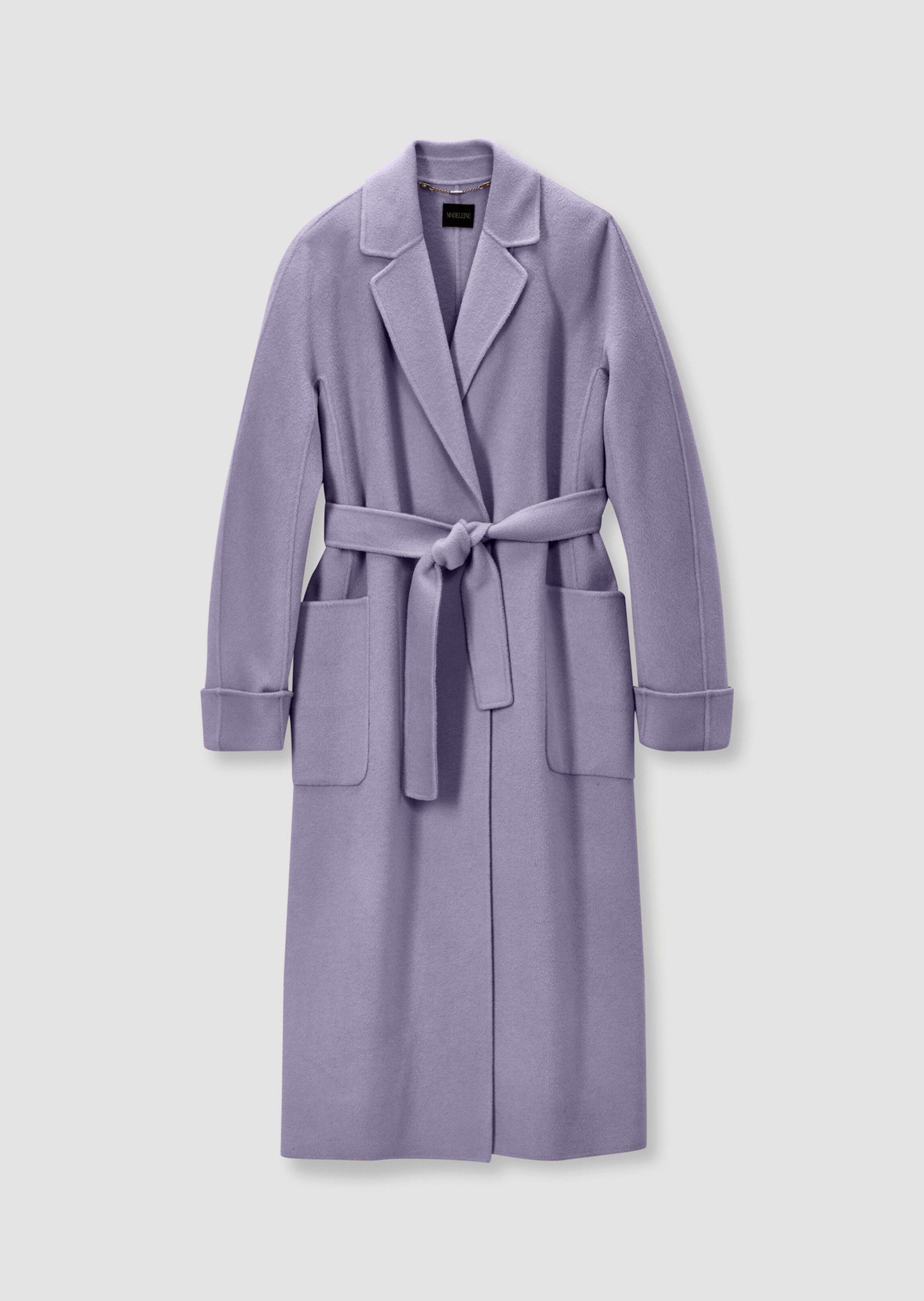 Lightweight long wool coat in light amethyst | MADELEINE Fashion