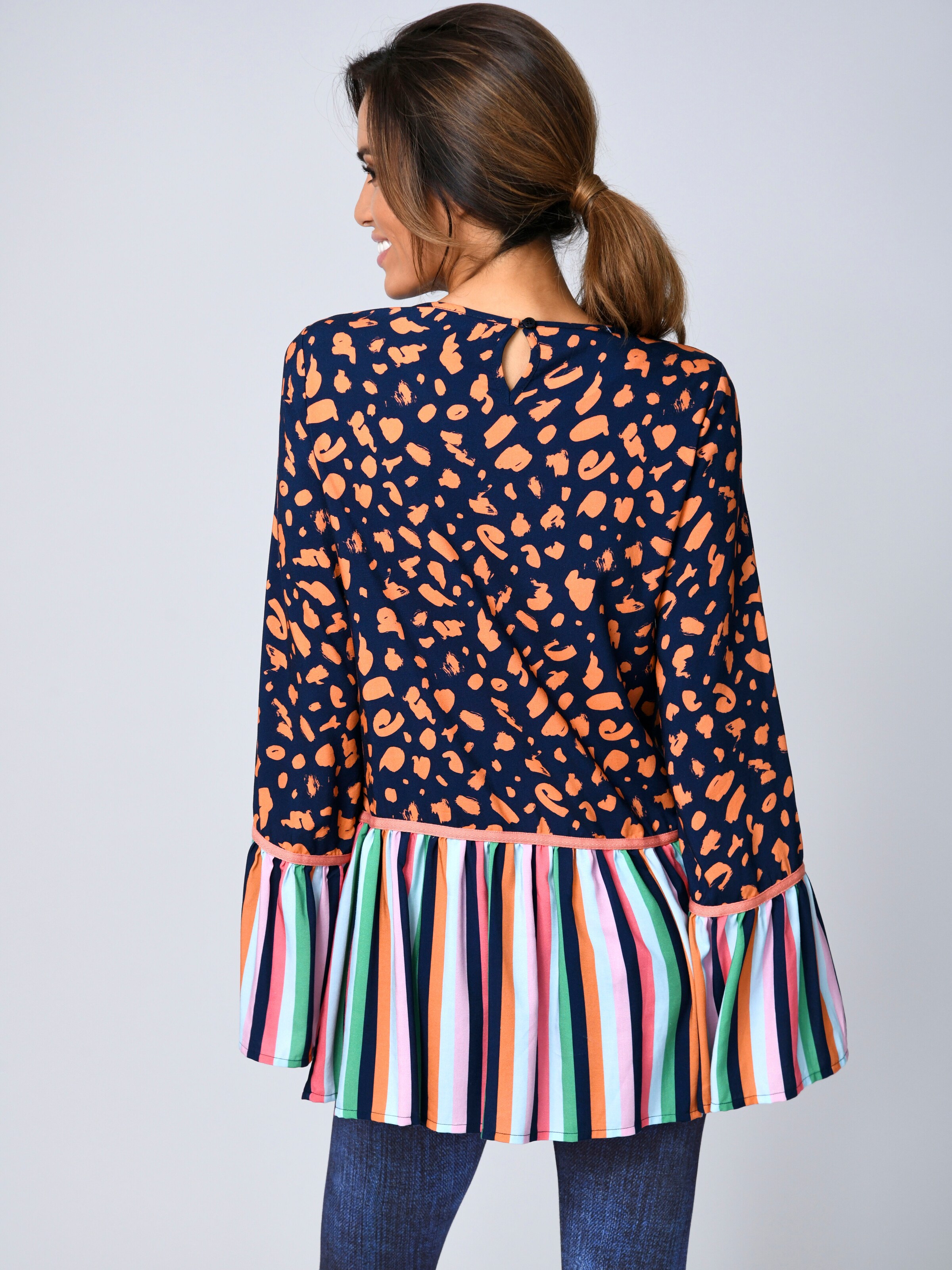 Tunika in modischem Muster-Mix in orange