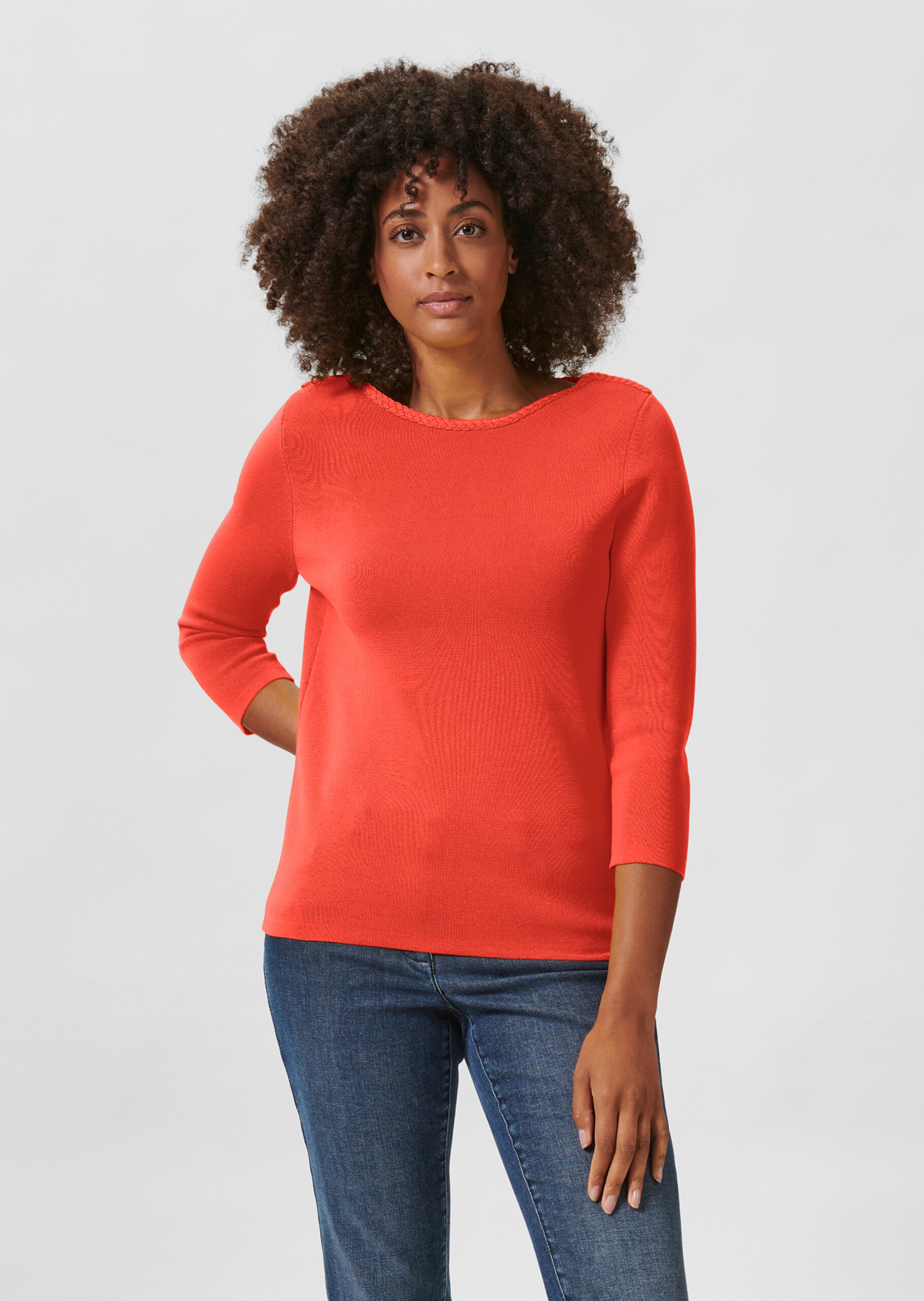 Pullover mit Flechtung in hummer | MADELEINE Mode