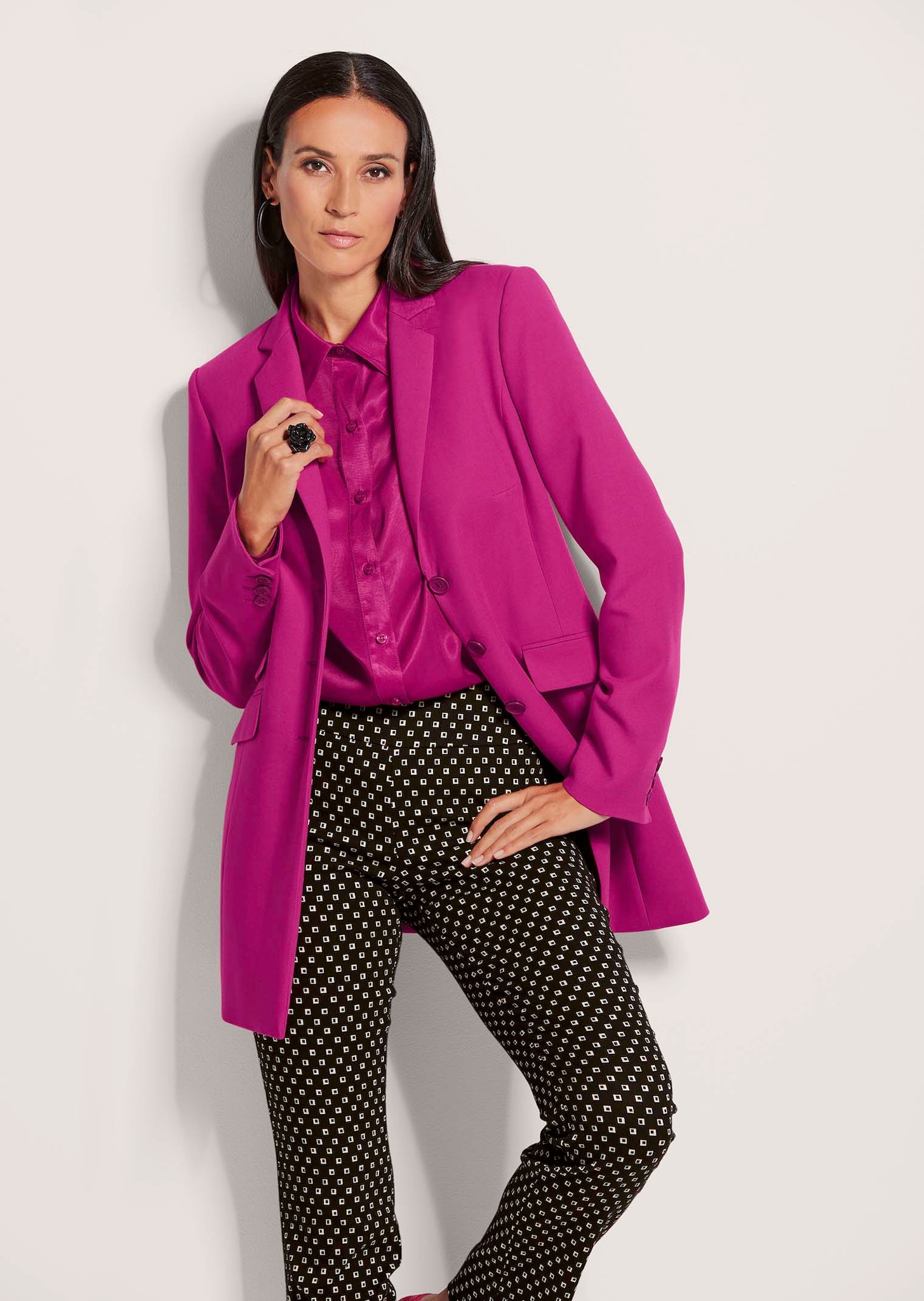 Blazer long sur magenta | MADELEINE Vetement