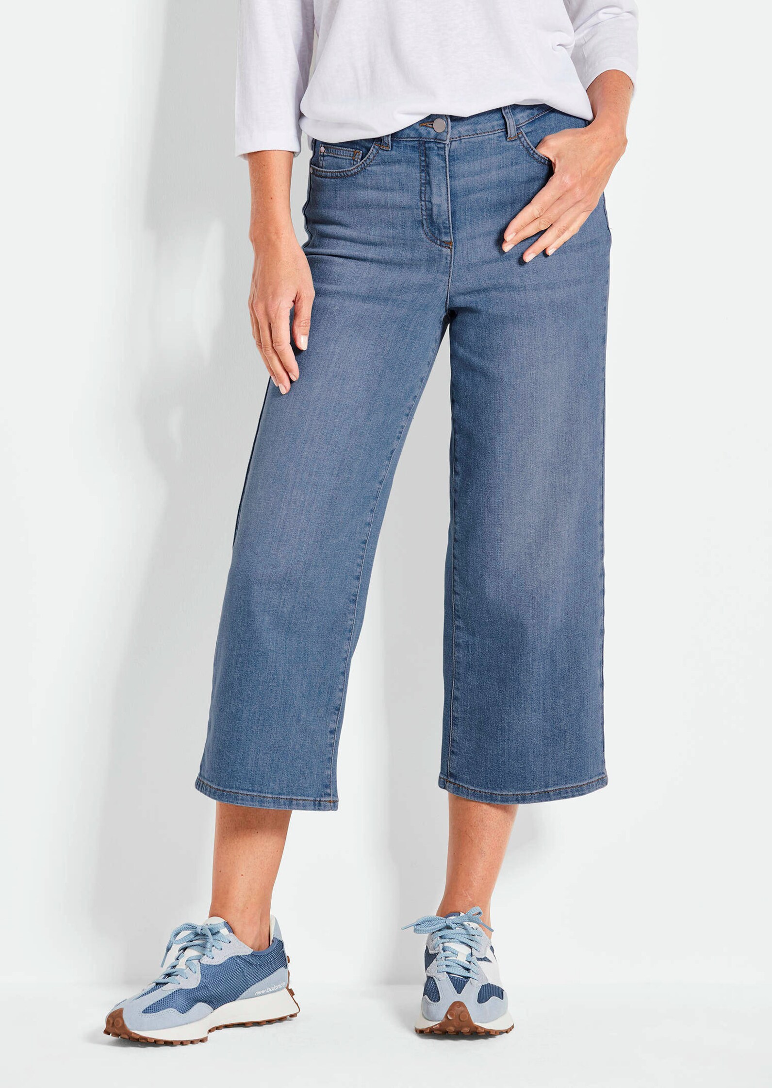 Jeans-Culotte VERA im 5-Pocket-Stil in hellblau | atelier GOLDNER