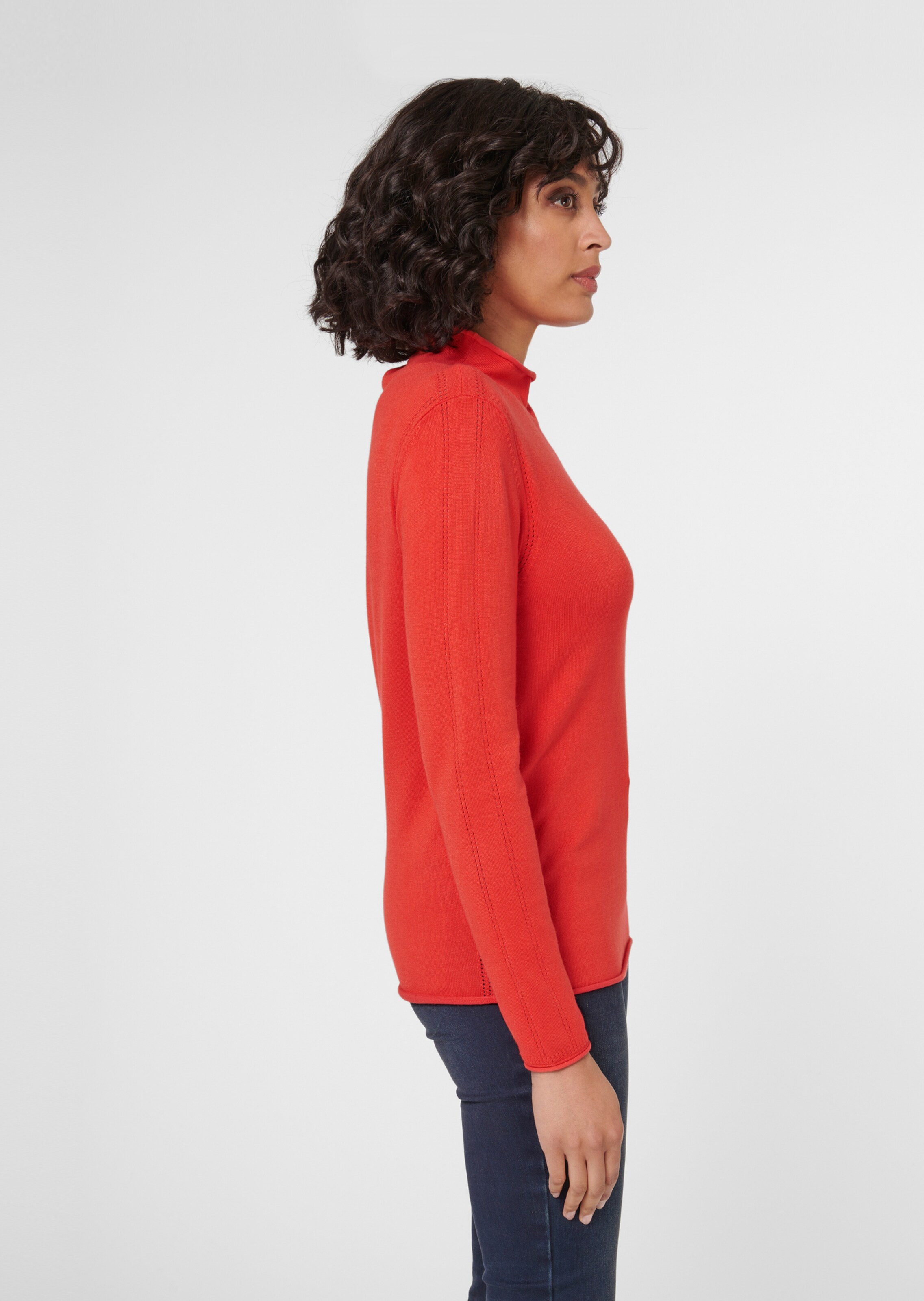 Feinstrick-Pullover mit feinem Lochmuster in koralle | MADELEINE Mode