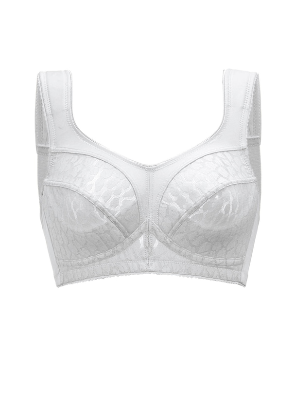 Soutien-gorge en jacquard sans armatures et bretelles confort sur blanc Soutien-gorge en jacquard sans armatures et bretelles confort sur blanc