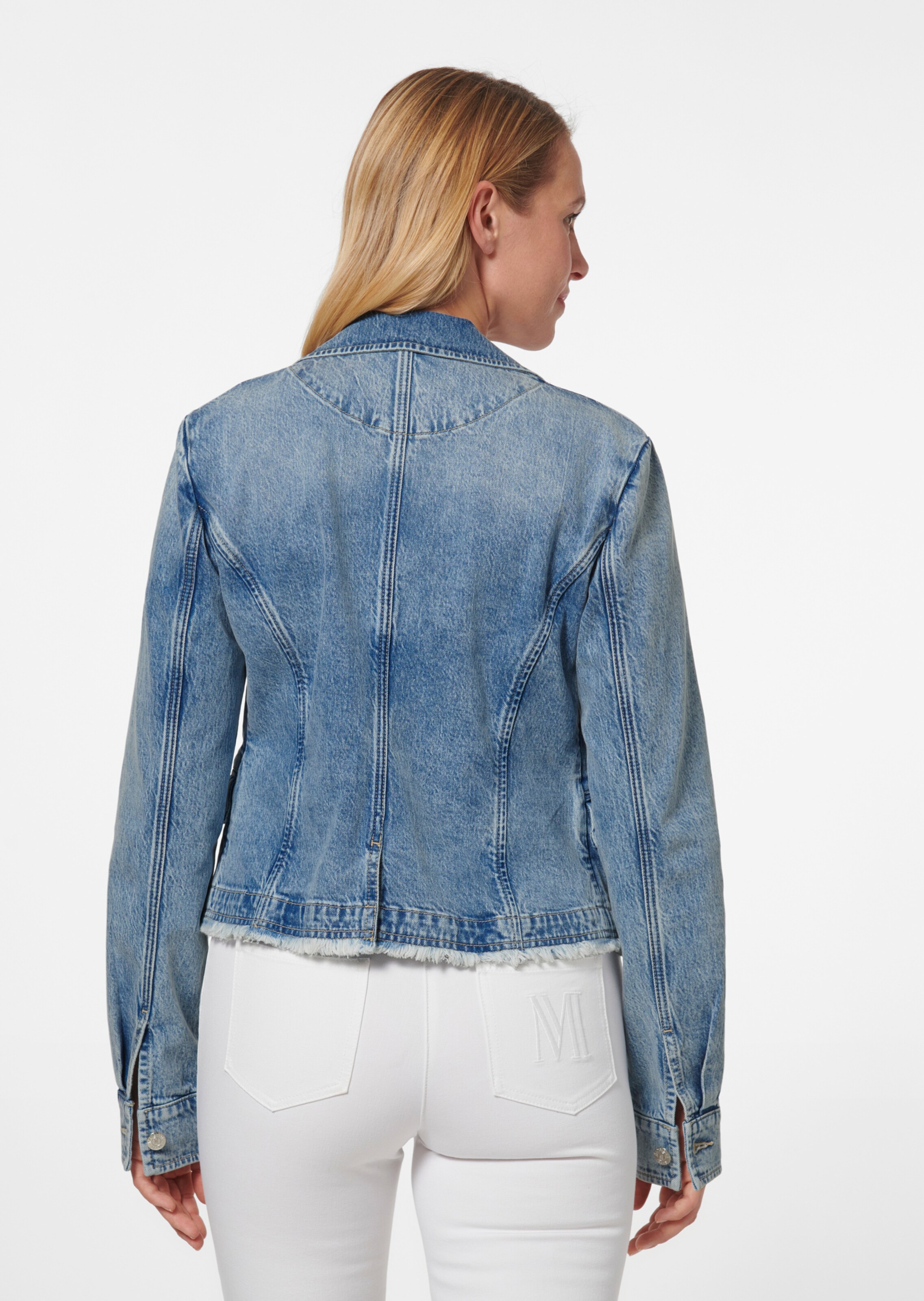 Denim blazer with washed effects in bleached | MADELEINE Fashion