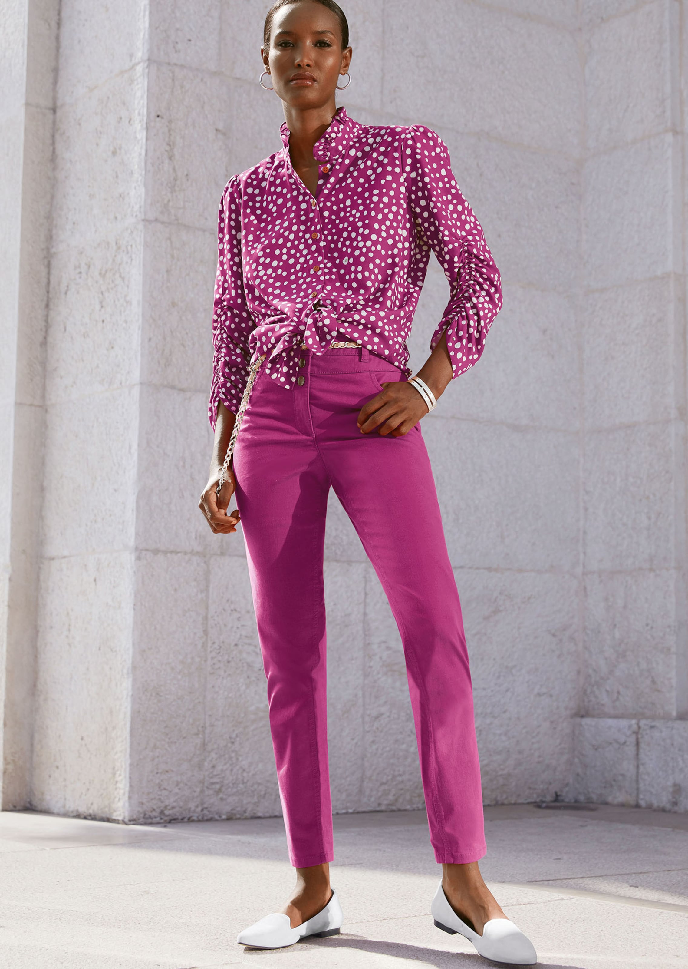 Highwaist-Jeans aus Power-Stretch in orchidee | MADELEINE Mode