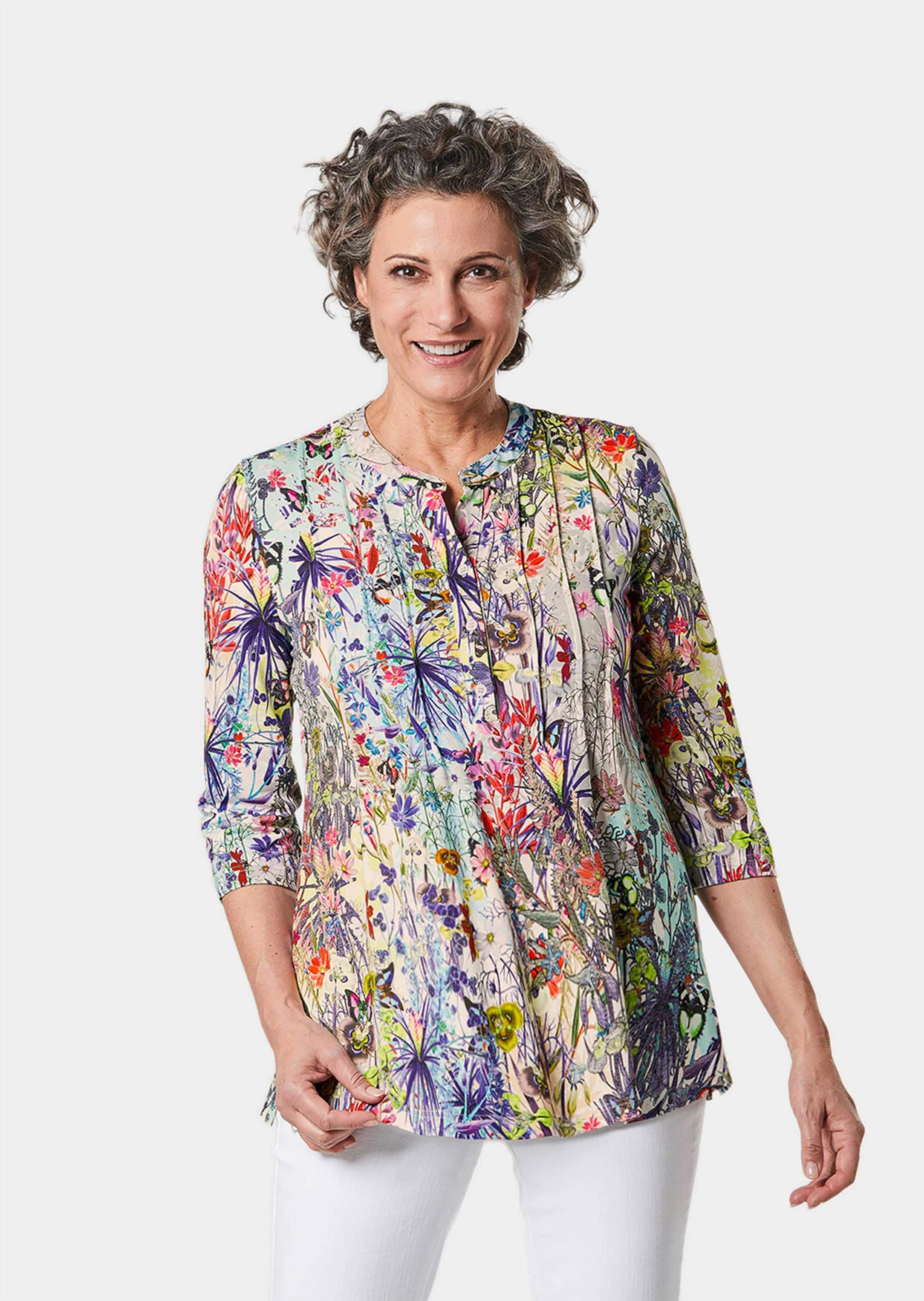 Figuurvriendelijk gedessineerd tuniekshirt in paars / gedess.