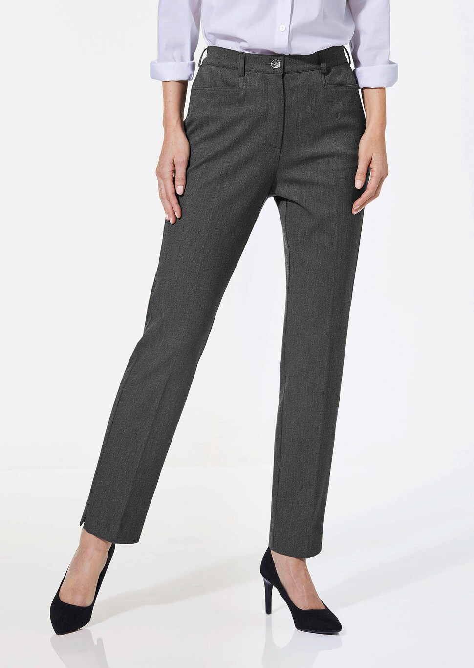 Elastische broek Adelina van Scheiter in antraciet | atelier GOLDNER